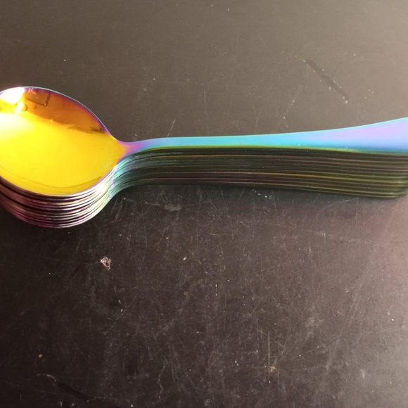 Dining | Gorgeous Stainless Steel Rainbow 7 Spoons Set Of 12 | Poshmark